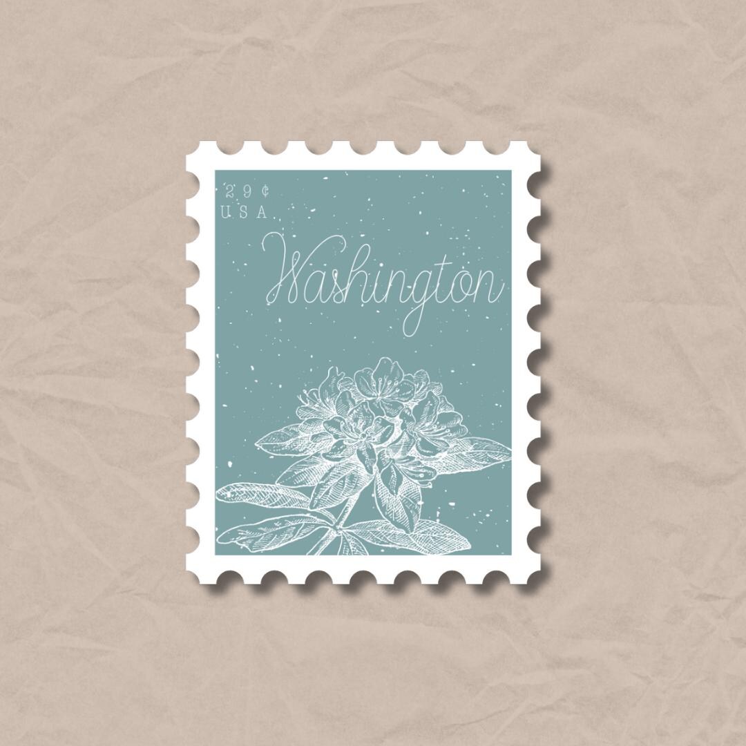 Washington State Stamp VINYL STICKER - Etsy