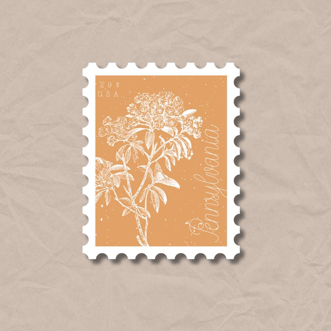 Pennsylvania State Stamp VINYL STICKER - Etsy