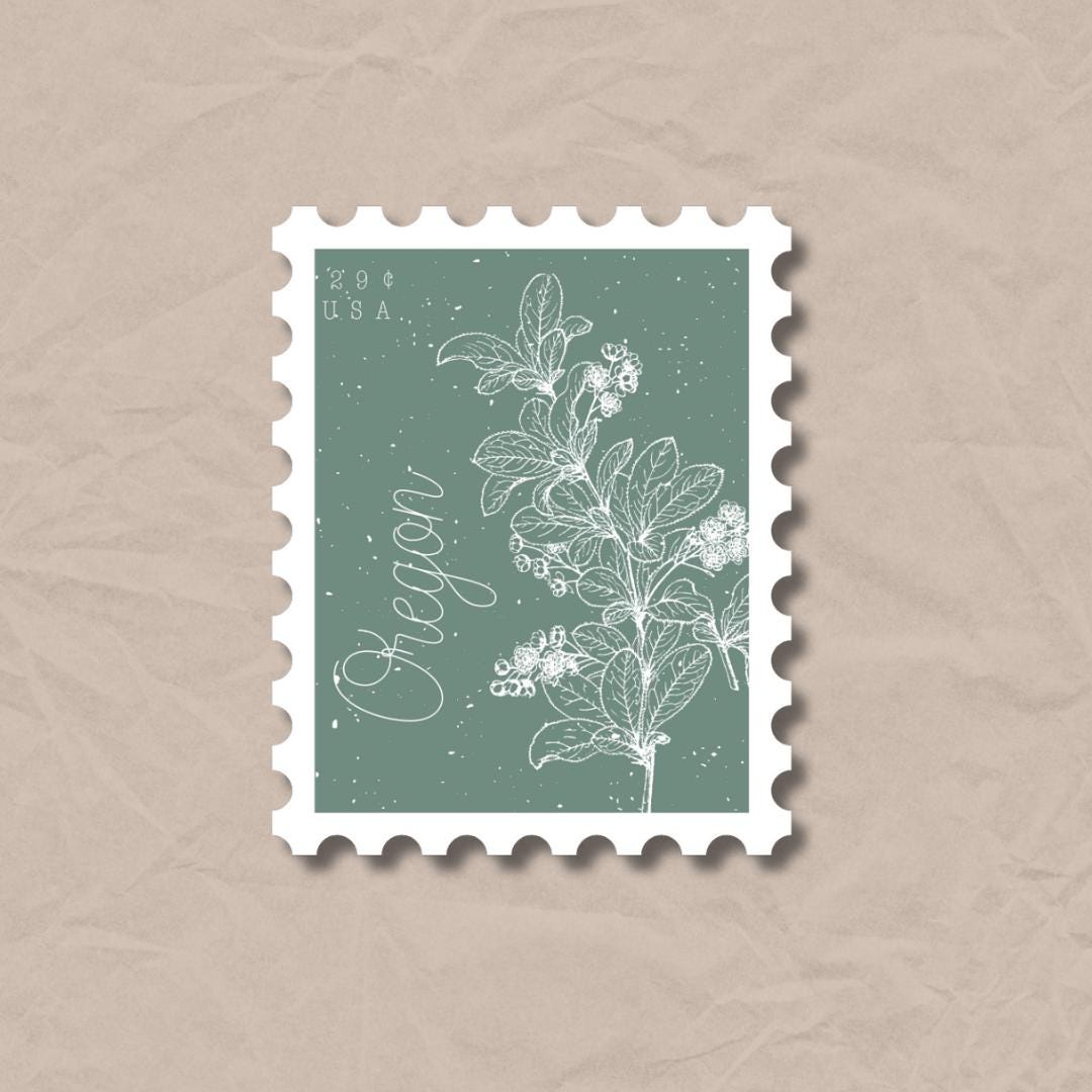 Oregon State Stamp VINYL STICKER - Etsy