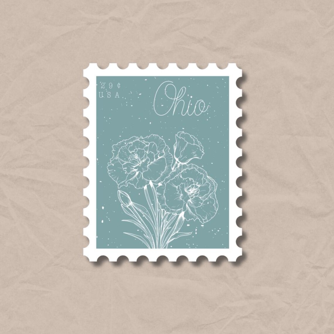 Ohio State Stamp VINYL STICKER - Etsy