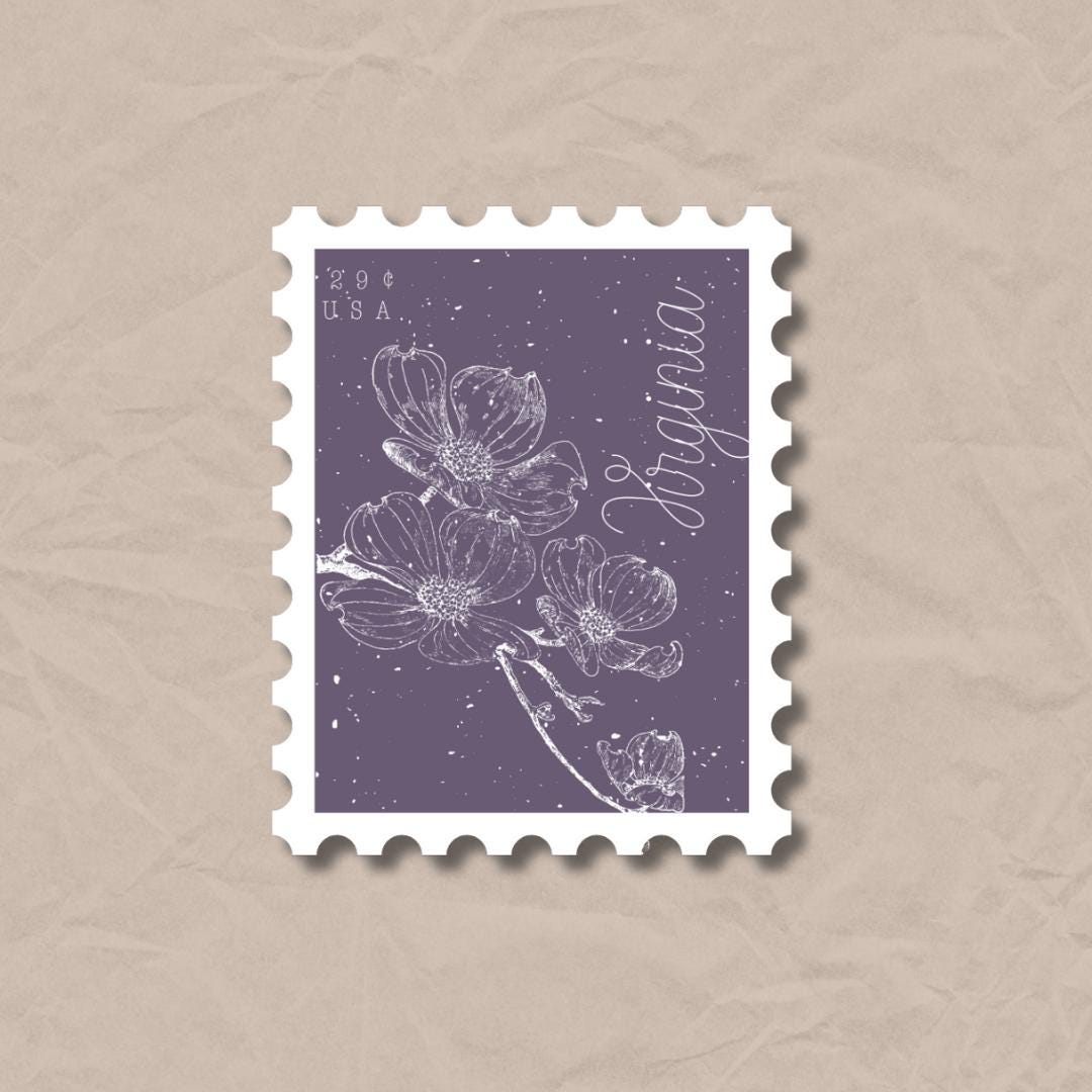 Virginia State Stamp VINYL STICKER - Etsy