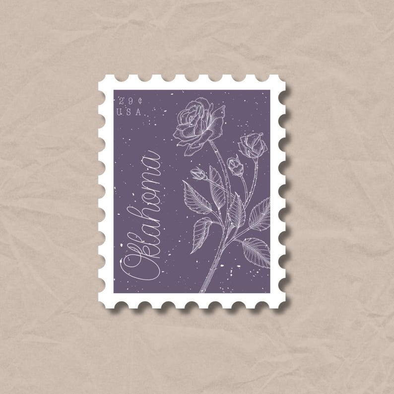 Oklahoma State Stamp VINYL STICKER - Etsy