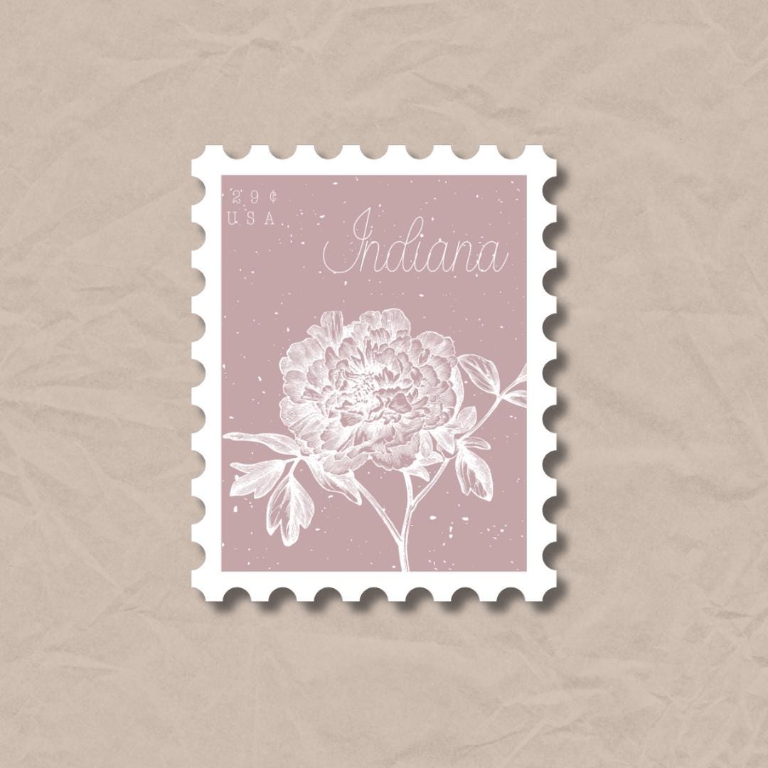 Indiana State Stamp VINYL STICKER - Etsy