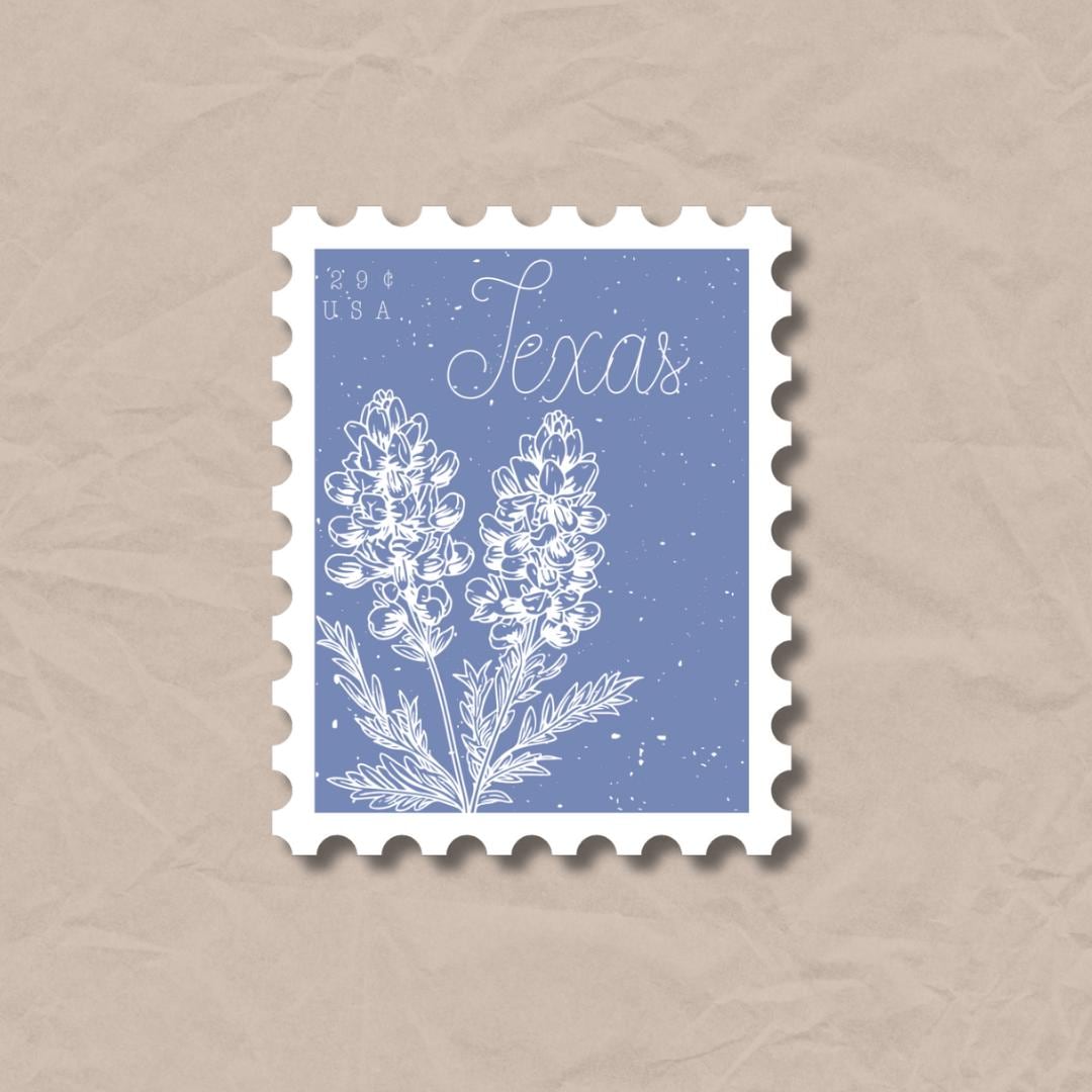 Texas State Stamp VINYL STICKER - Etsy