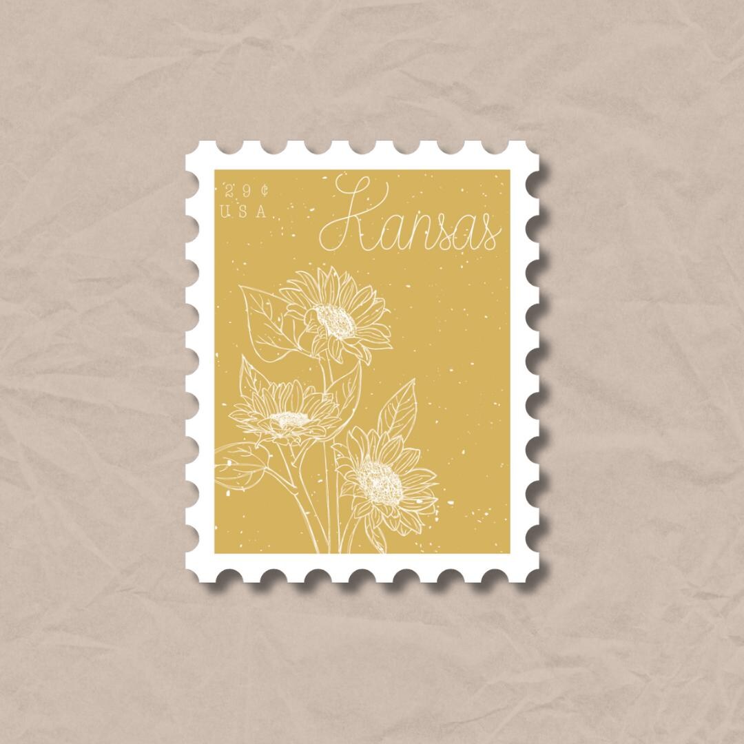 Kansas State Stamp VINYL STICKER - Etsy