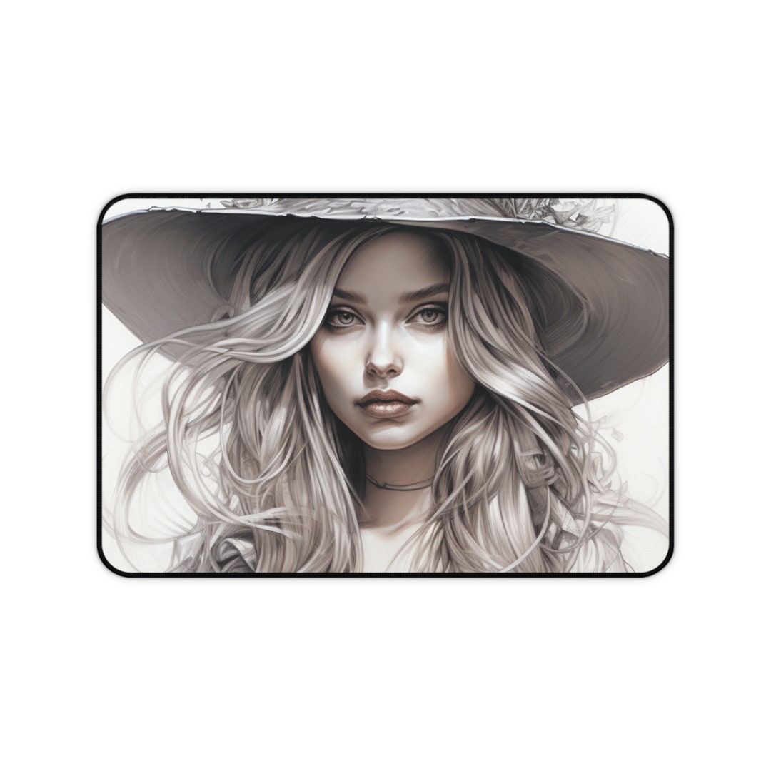 Enchanting Witch in Hat Pencil Drawing A Captivating Artwork - Etsy