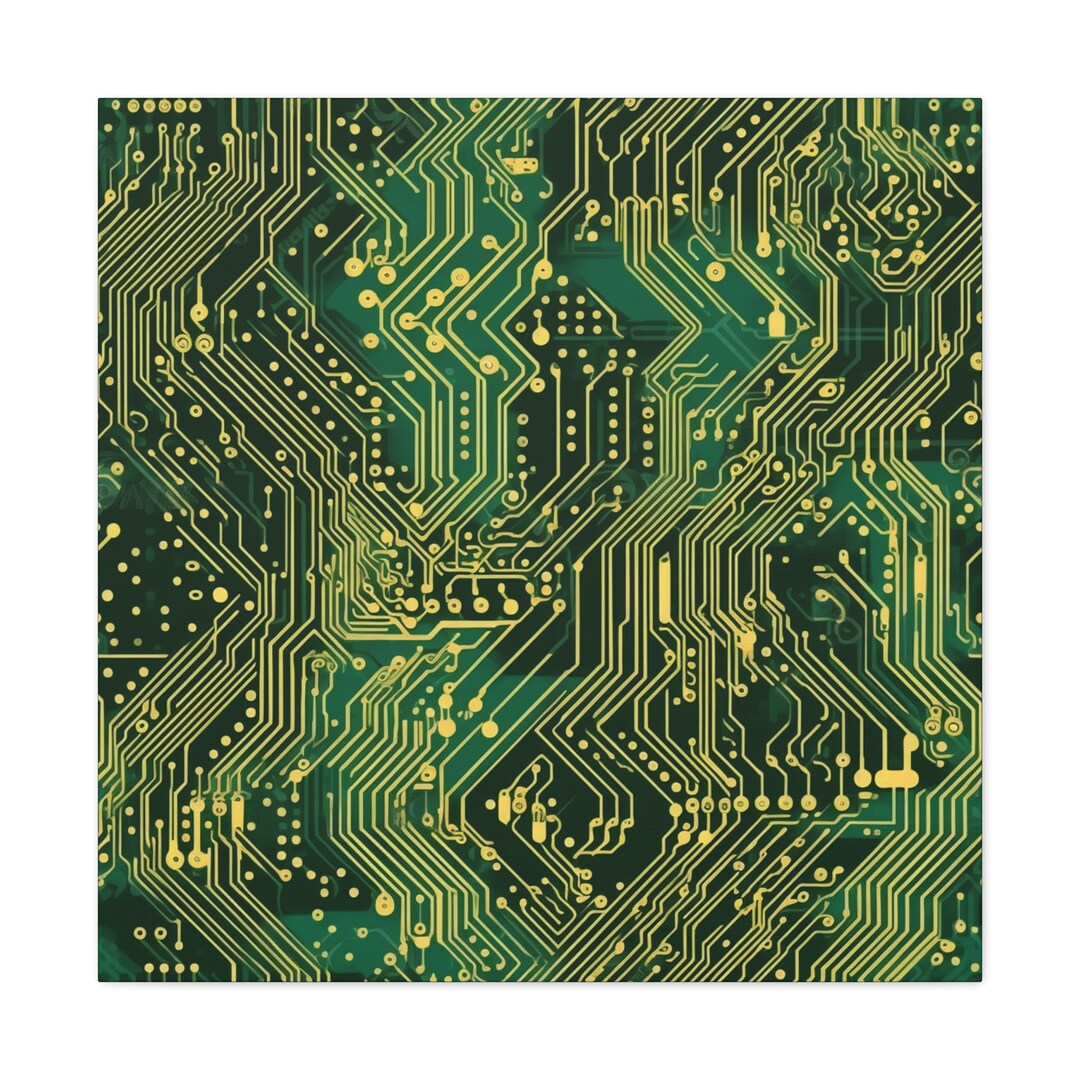 Interlocking Seamless Computer Printed Circuit Board Pattern - Etsy