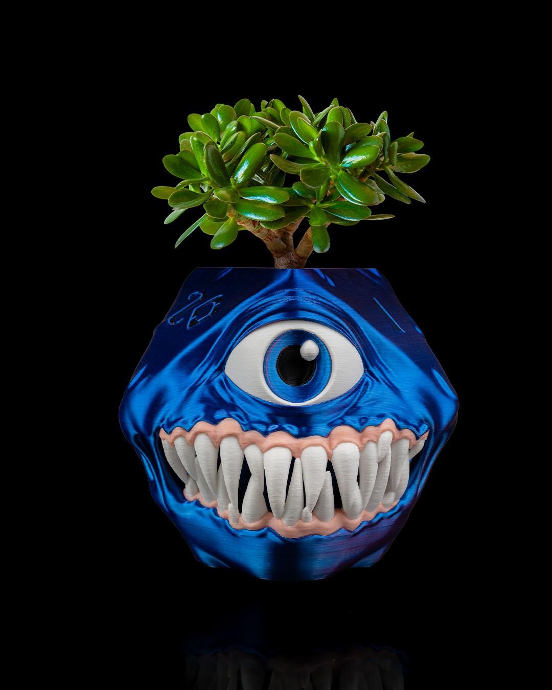 Mimic D20 Dice Planter – 3D Printed Monster Dice Pot for RPG, Dungeons ...