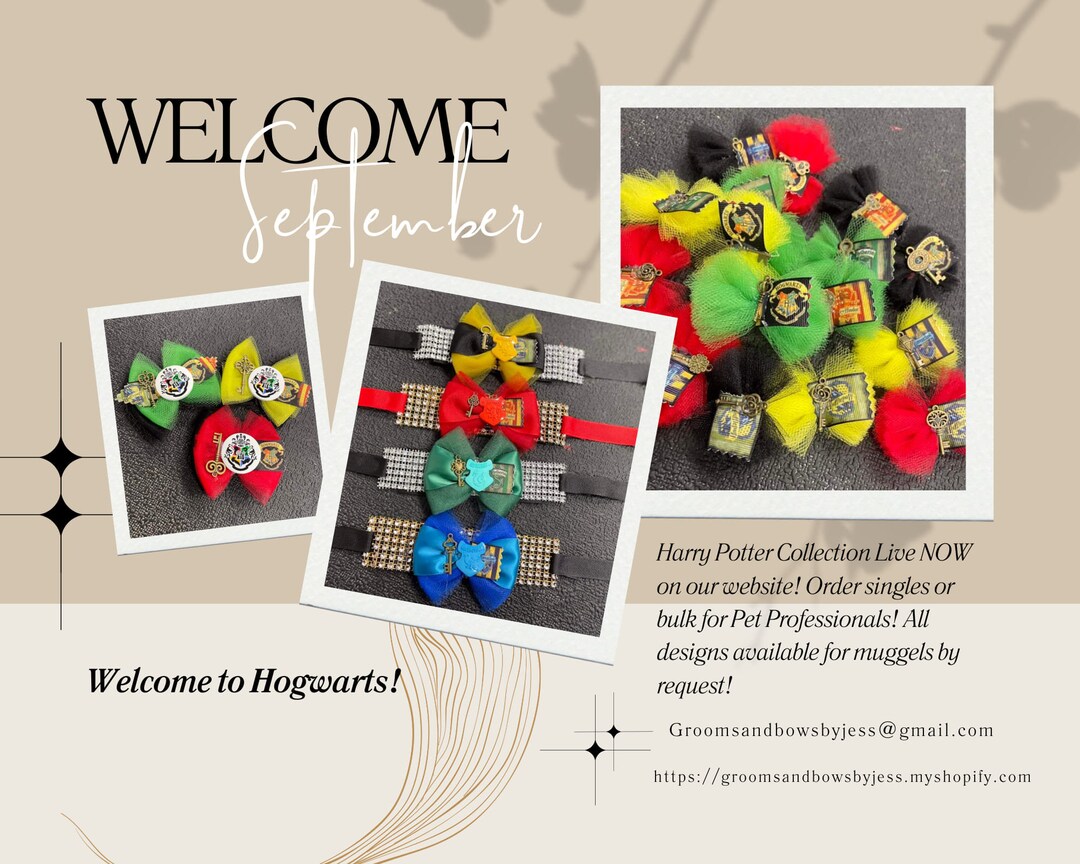 Harry Potter Pet Bows and Neckbands - Etsy