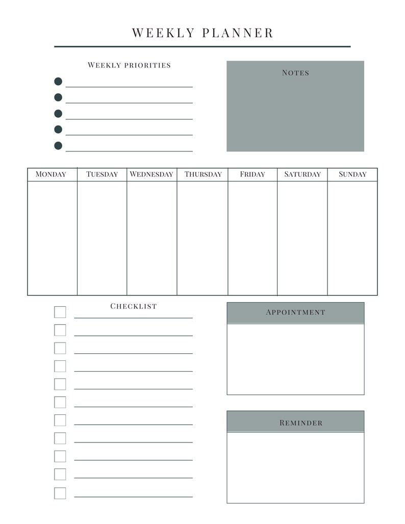 2023 Weekly Planner Printable - Etsy
