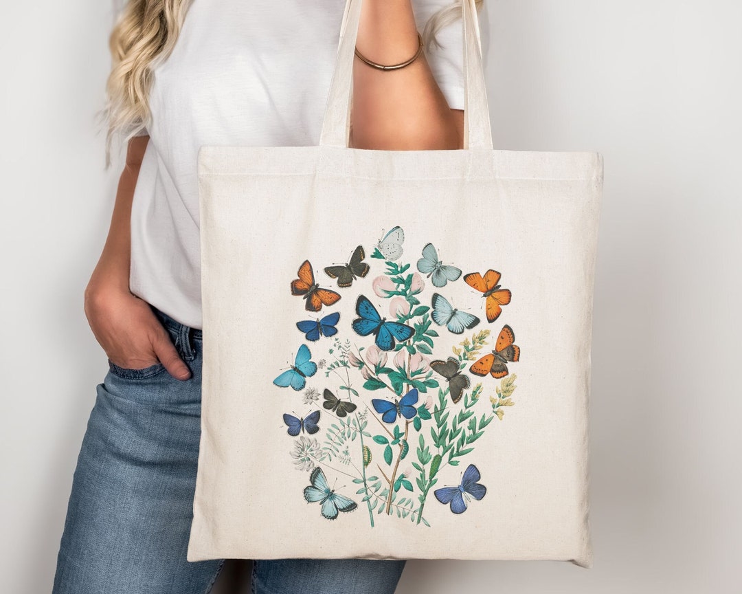 Butterfly Tote Bag Monarch Butterfly Canvas Tote Bag Butterfly Print ...
