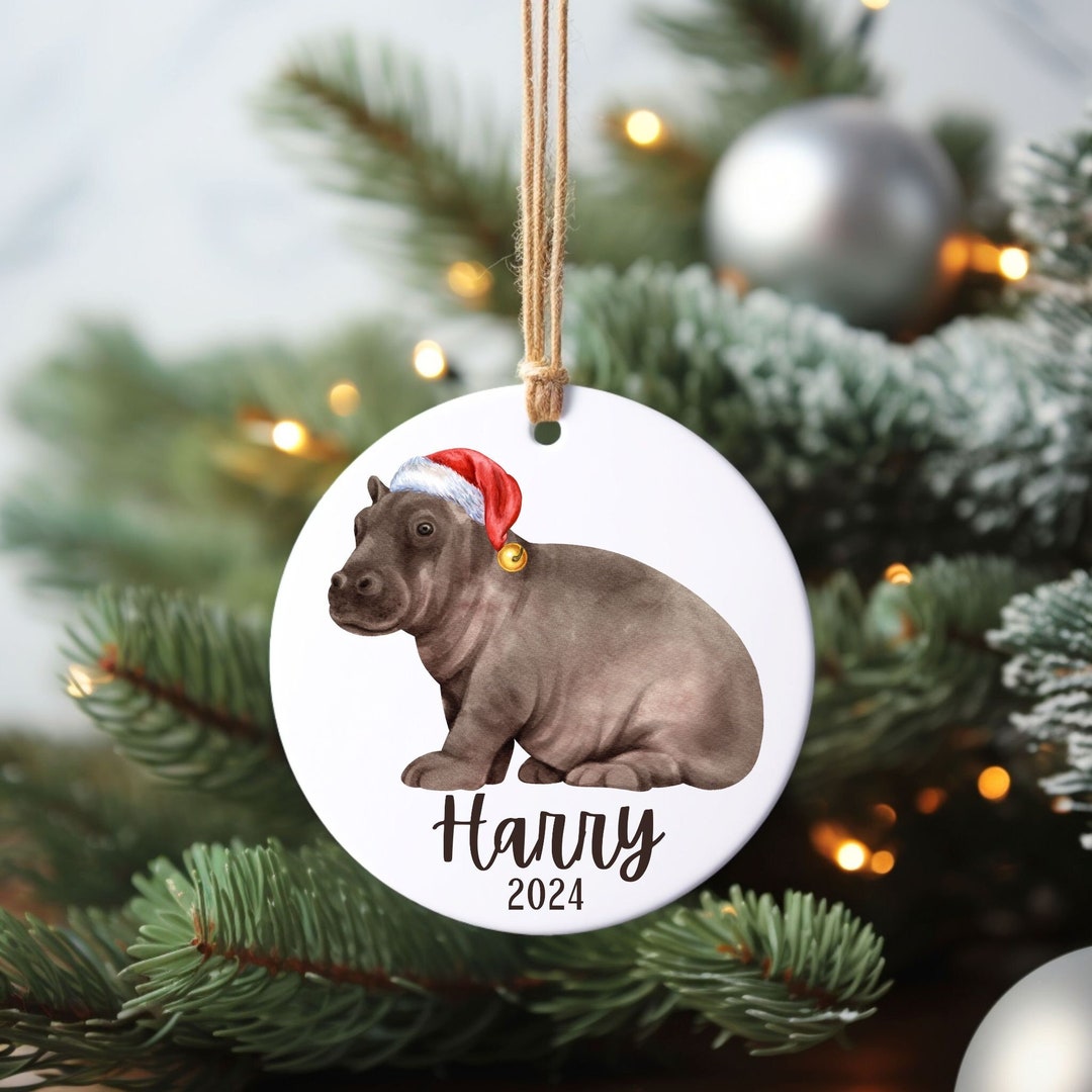 Personalized Hippopotamus Ornament Hippo Adoption Christmas Gift Custom ...