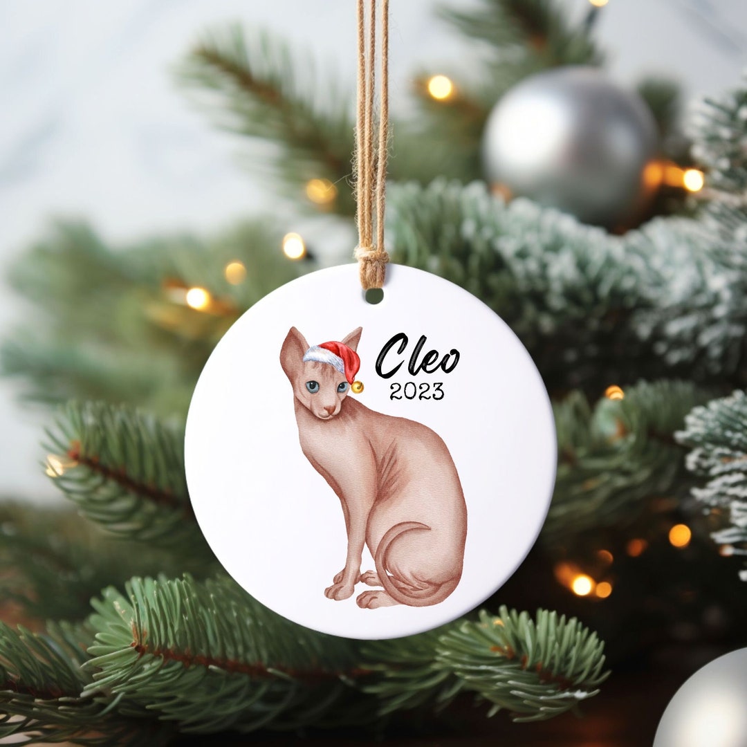 Personalized Sphynx Cat Ornament With Name and Year Christmas Gift for ...