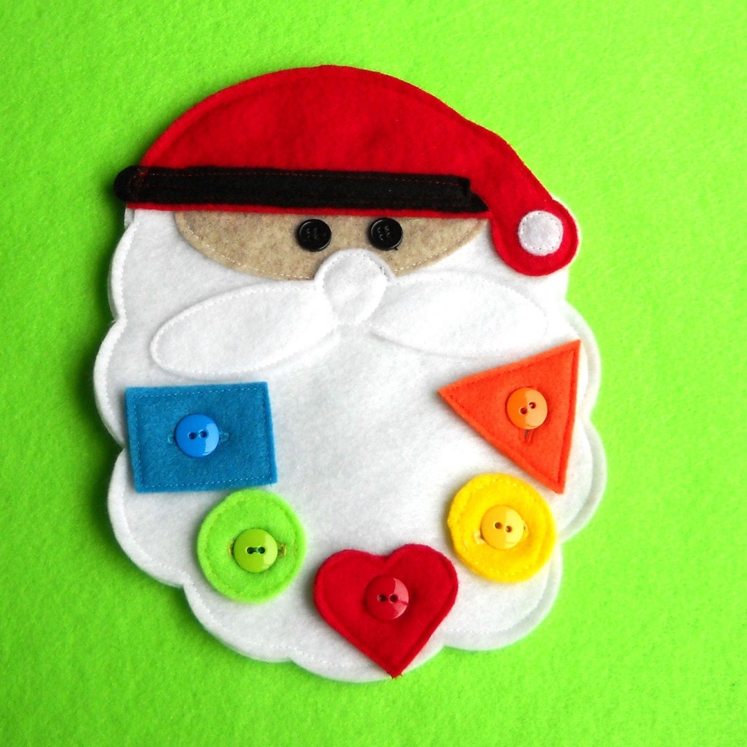 9 Felt SANTA to Teach How to Button - Etsy