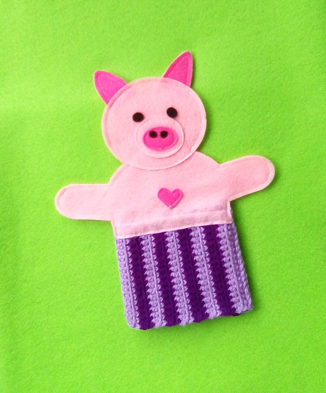 PINK PIGGY: Child's Hand Puppet Teach Fine Motor Skills - Etsy