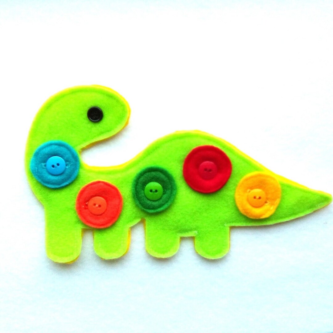 DINOSAUR Learn to Button / Fun Educational Gift / by Frydesignsusa - Etsy