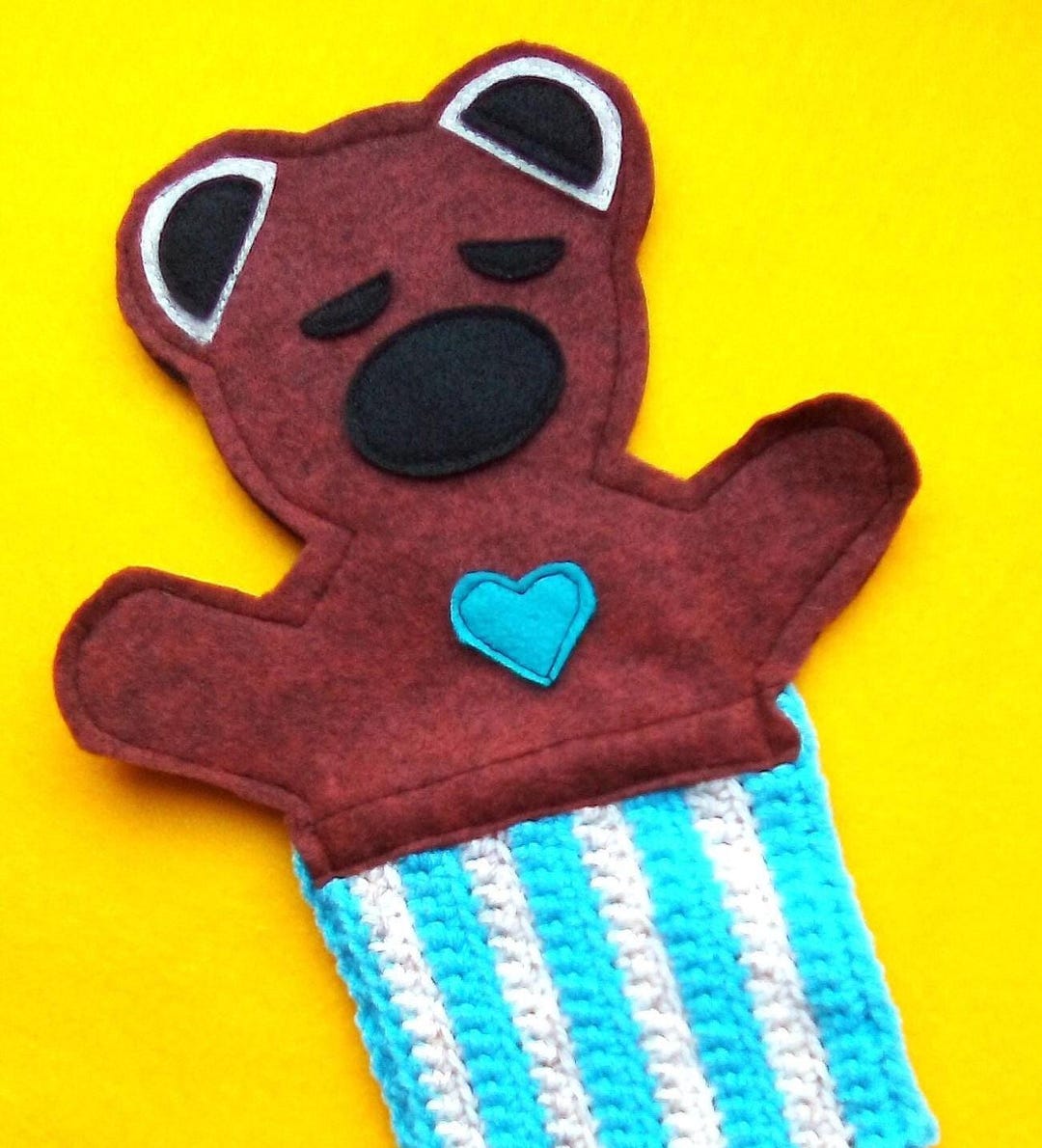 Price Drop SLEEPY BEAR Hand Puppet for Kids / Fun Educational Gift ...