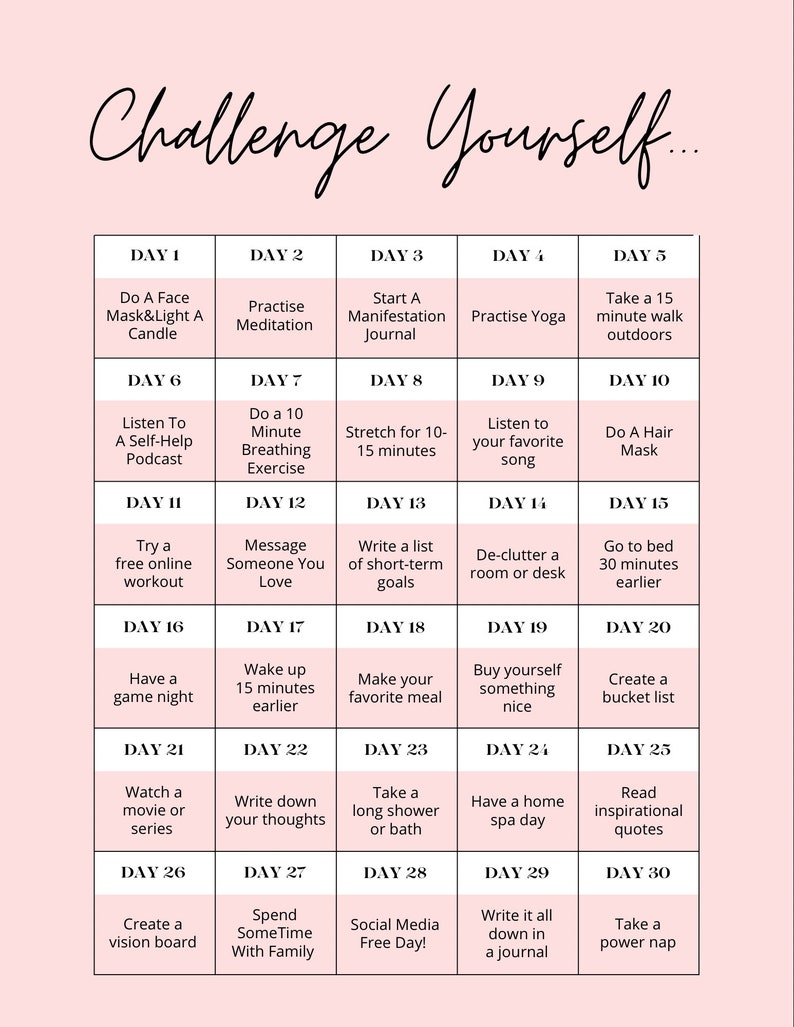 30 DAY MINDFULNESS Printable JOURNAL, Instant Download, Wellness ...