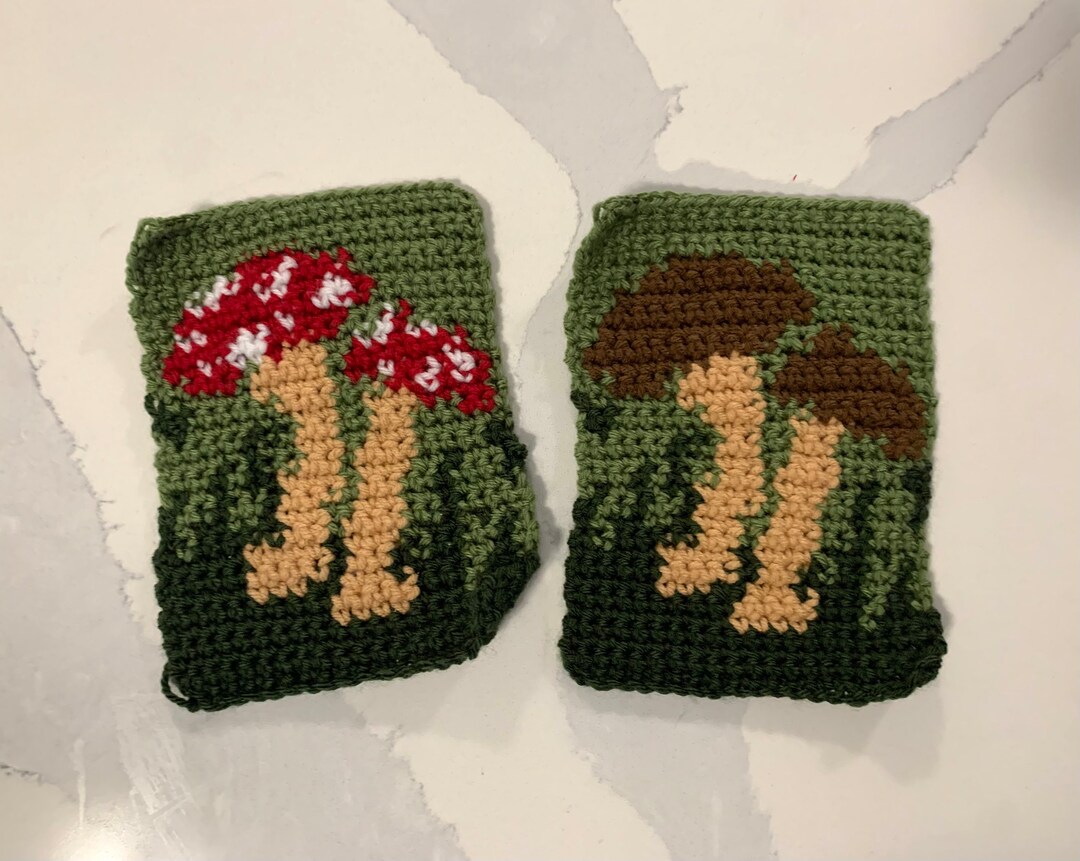 Mini Mushroom Duo Cottagecore Crochet Tapestry Wall Hanging Set ...
