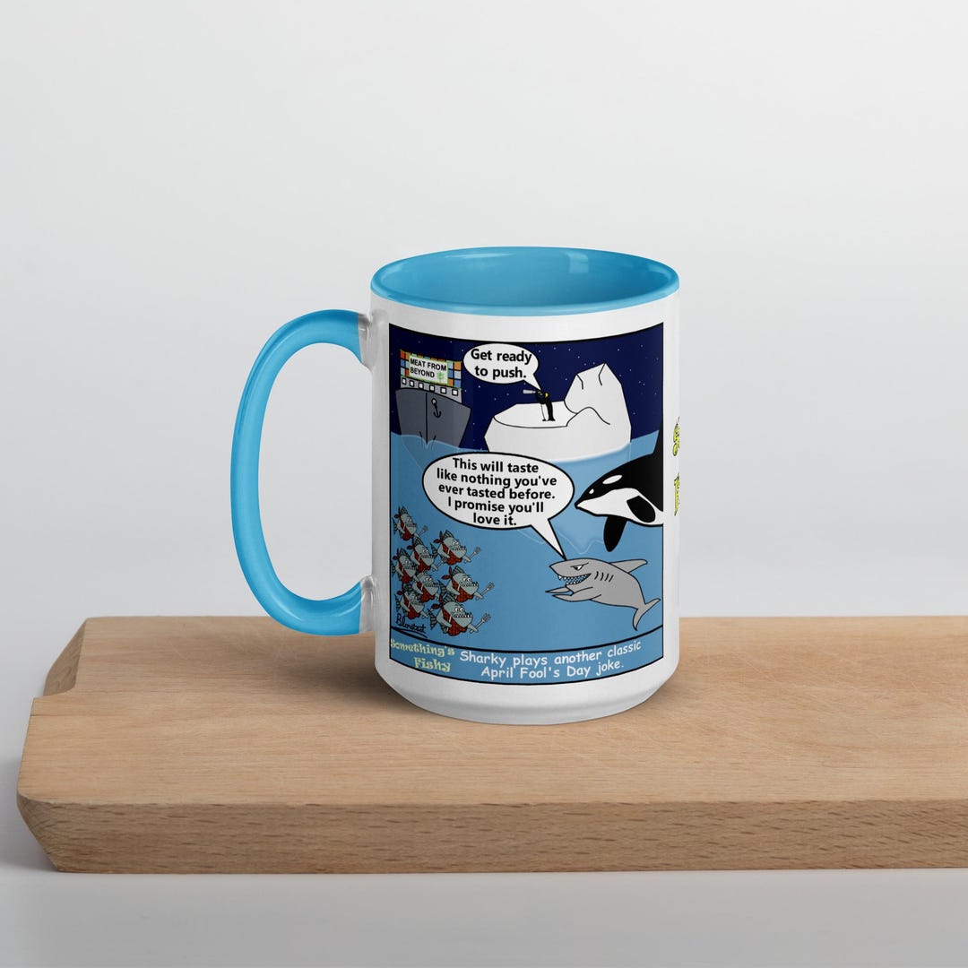 April Fools' Day Joke Mug: Orca Shark Cartoon Ceramic Mug - Etsy
