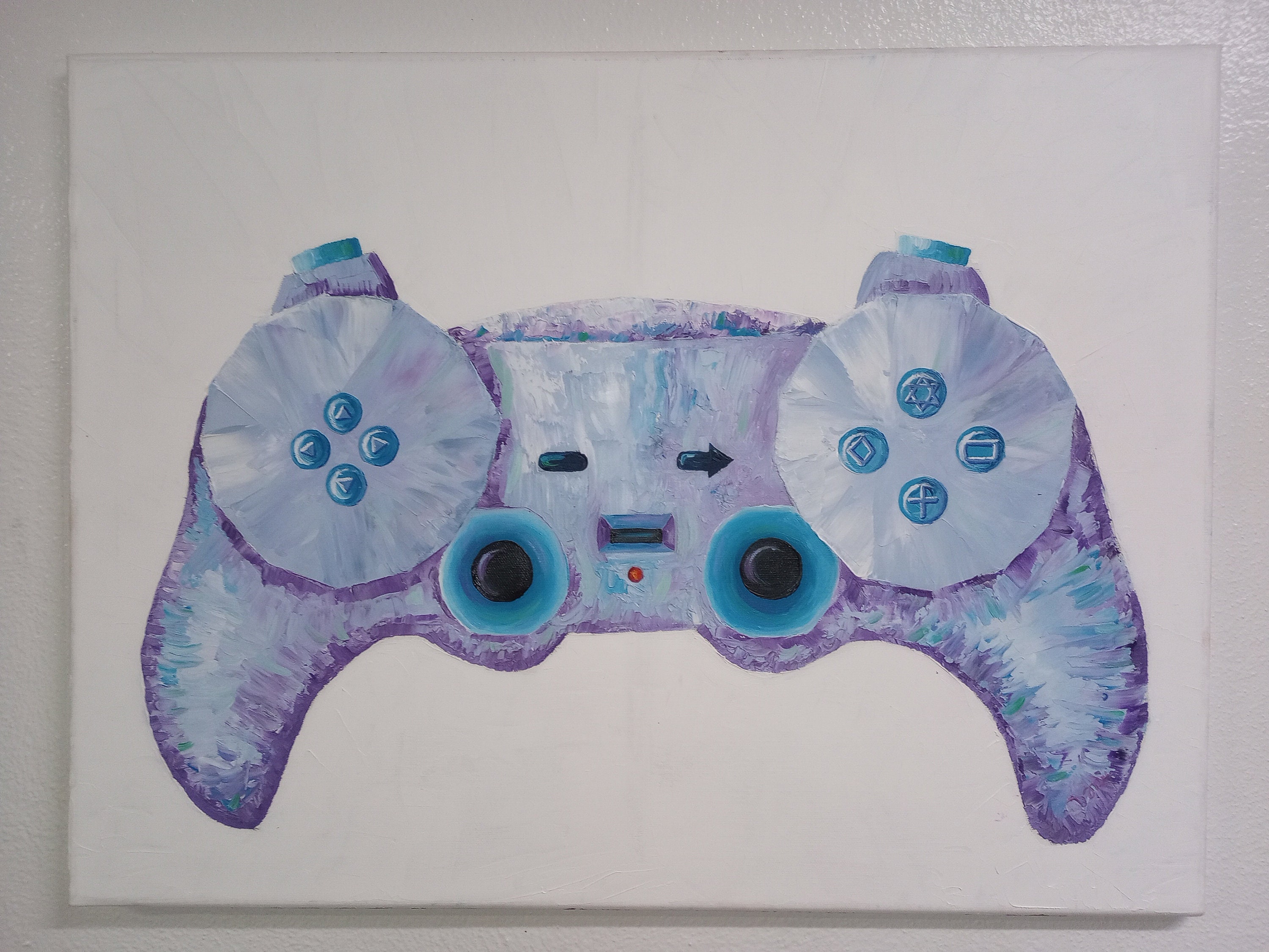 Videogames Control Ps1-ps5, Xbox Gamers Original Oil Painting on Canvas ...