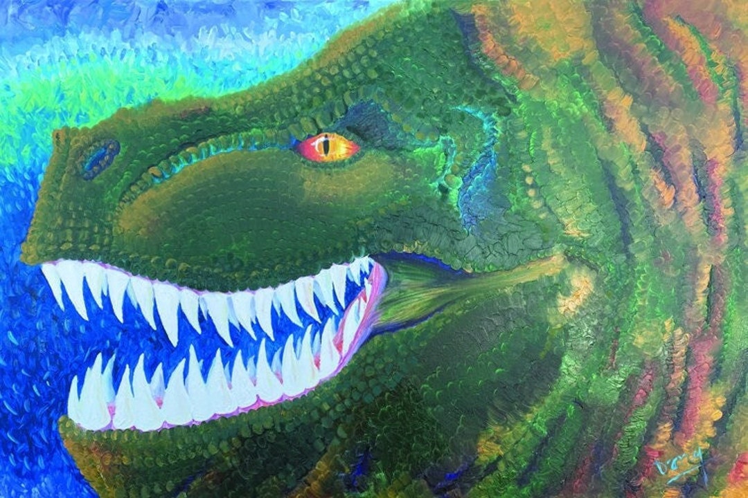 Tyrannosaurus Rex Oil Painting on Canvas - Etsy
