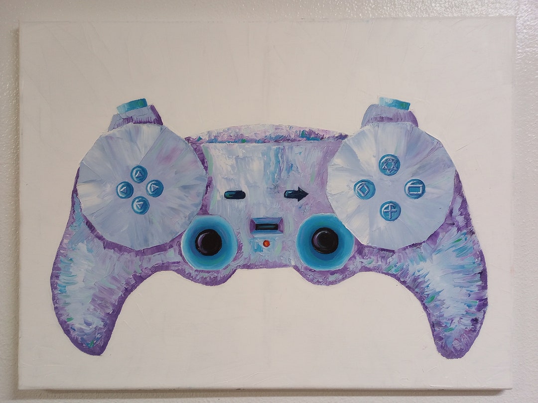 Videogames Control Ps1-ps5, Xbox Gamers Original Oil Painting on Canvas ...