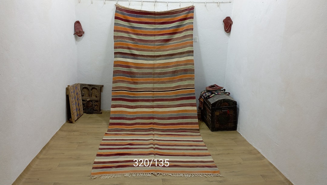 Rare Berber Hanbel, Antique Wool Kilim, Cultural Home Accent, Perfect ...