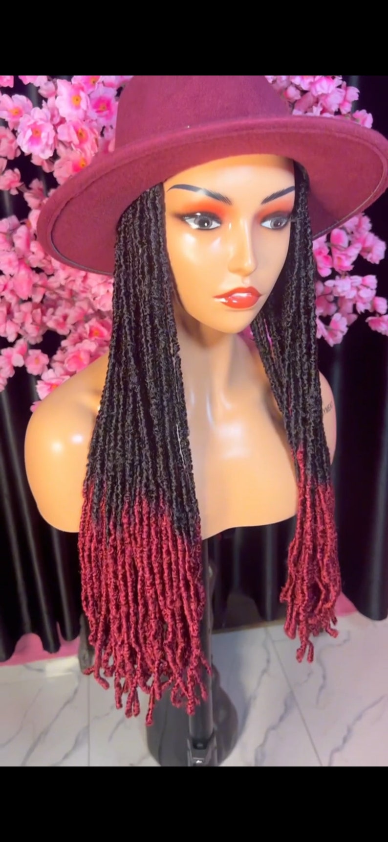 Hat Wig| Hat With Braids Attached |braided Wig Hat for Women | Wig Hat ...