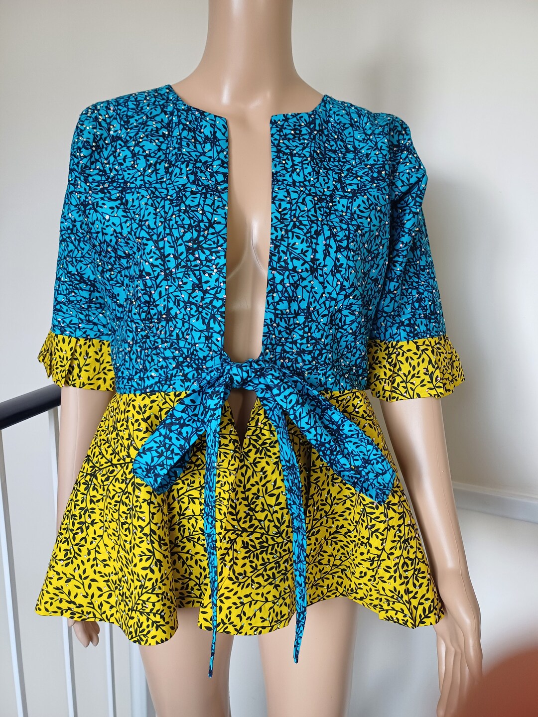African Print Blouse, Ankara Jacket Colorful Ankara Blouse - Etsy