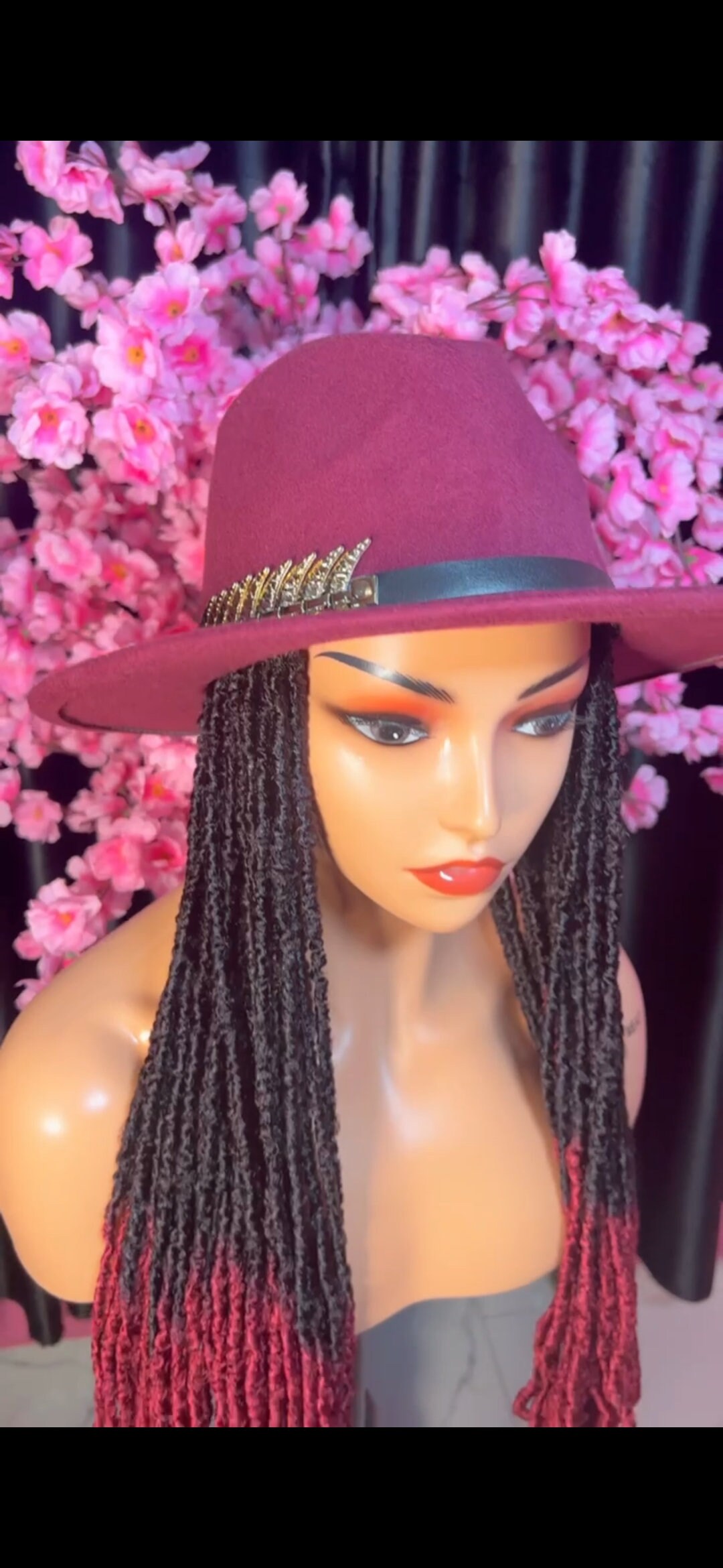 Hat Wig Hat With Braids Attached Braided Hat Wig for Women Wig Hat Wig ...