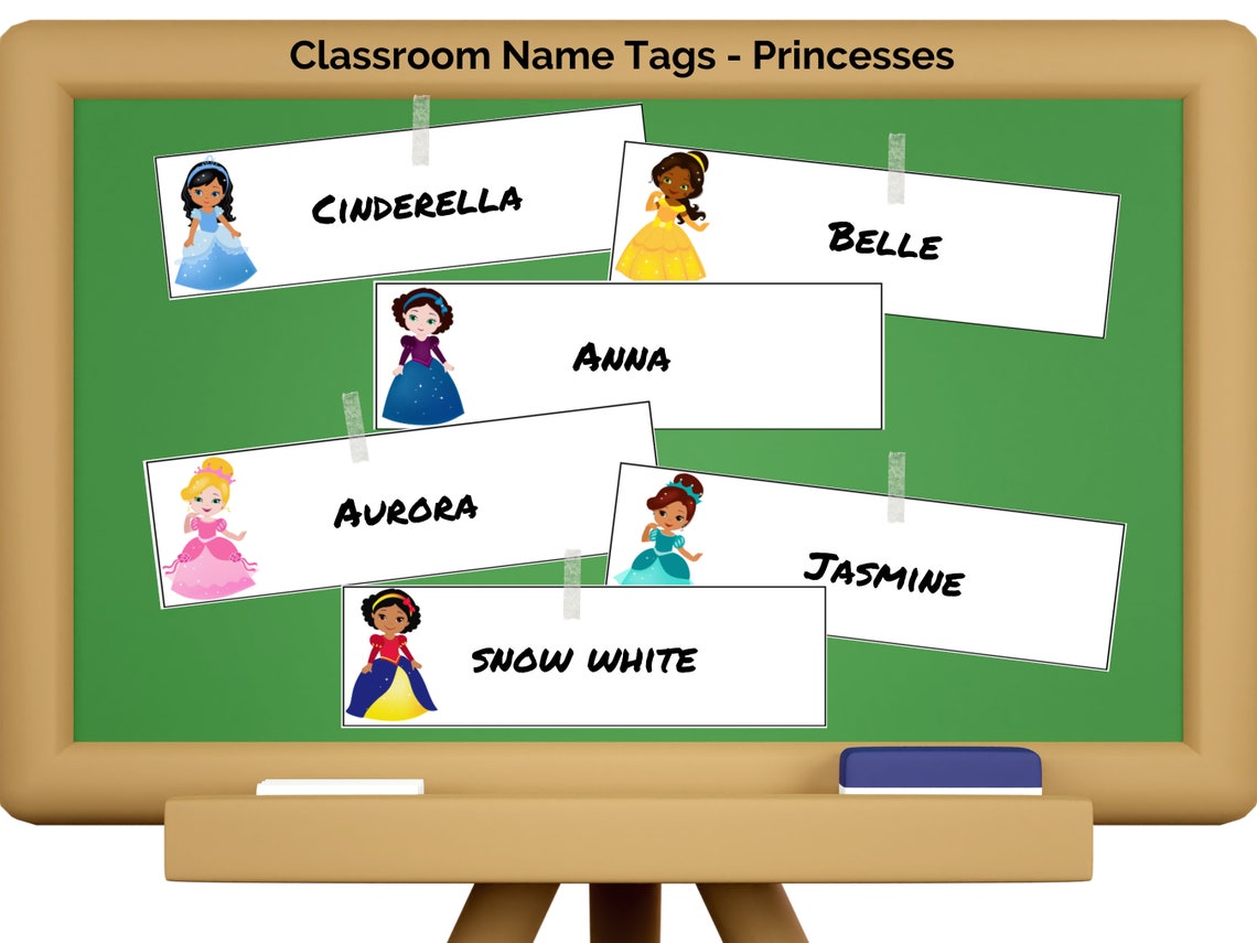 Classroom Name Tags, Kid Name Tags, Princess Name Tags, Name Tags for ...