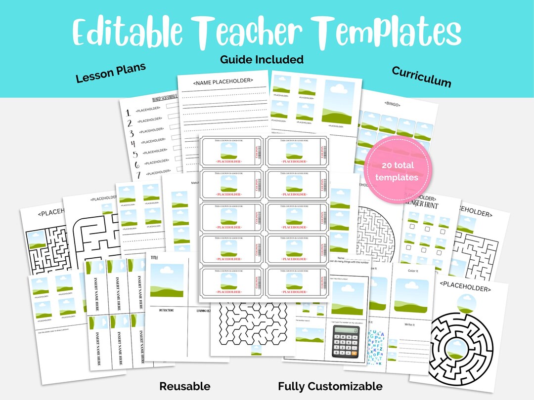 Editable Teacher Templates, Lesson Plans, Curriculum (canva PDF) - Etsy