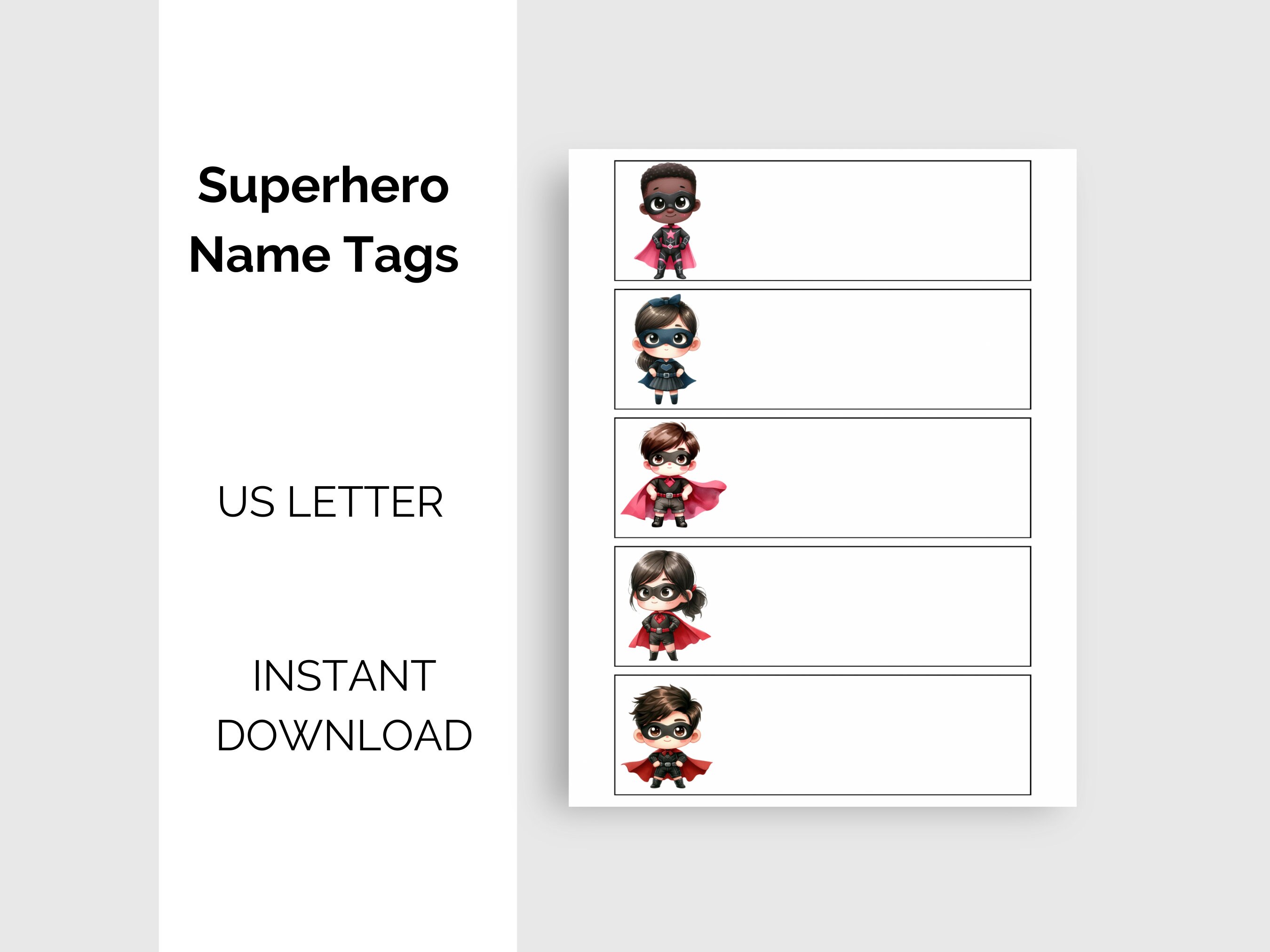 Classroom Name Tags, Superhero Themed Name Tags, Name Tags for Kids ...