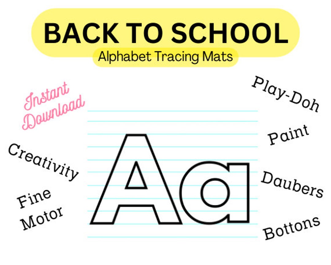 Alphabet Tracing Mats, Back to School, Alphabet, Letters, Play-doh Mat ...