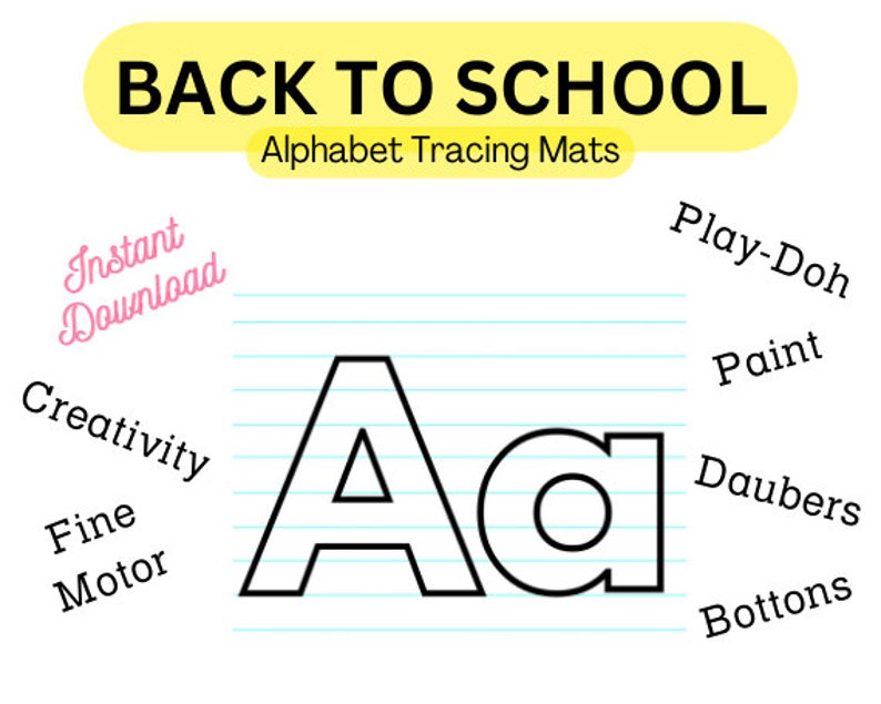 Alphabet Tracing Mats, Back to School, Alphabet, Letters, Play-doh Mat ...