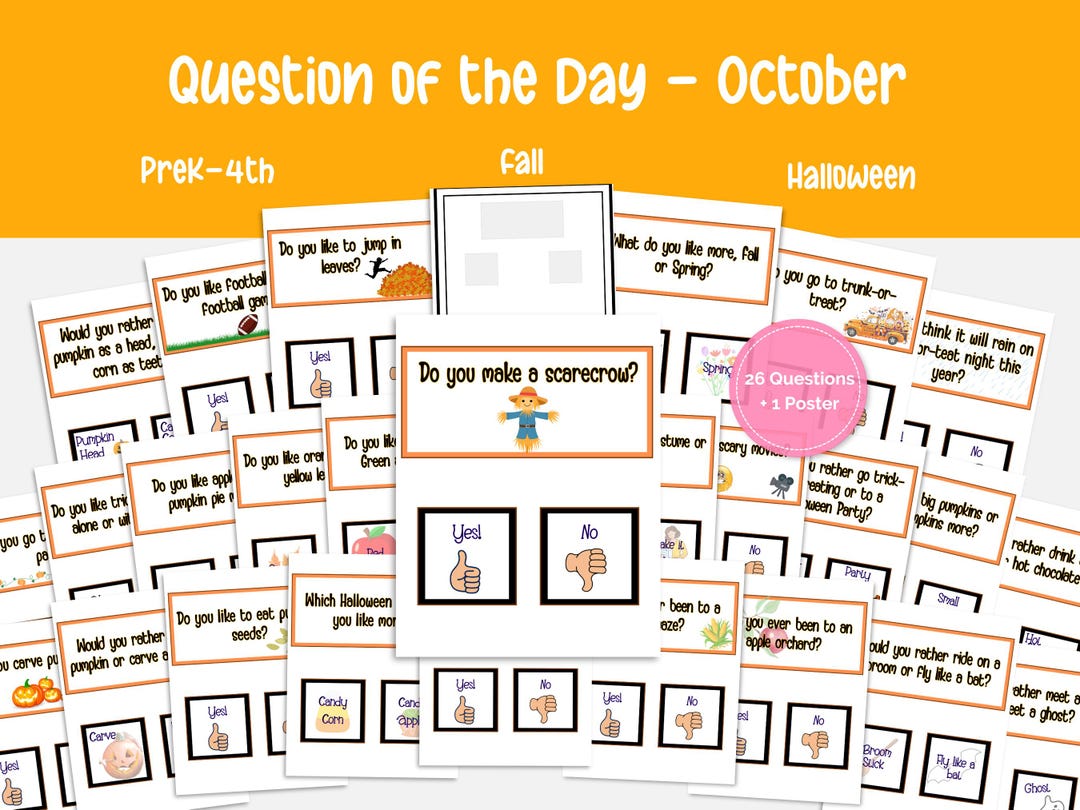 Question of the Day - October, Fall, Halloween, Class Icebreakers ...