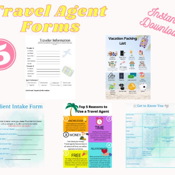 Client Intake Form Travel Agent - Etsy