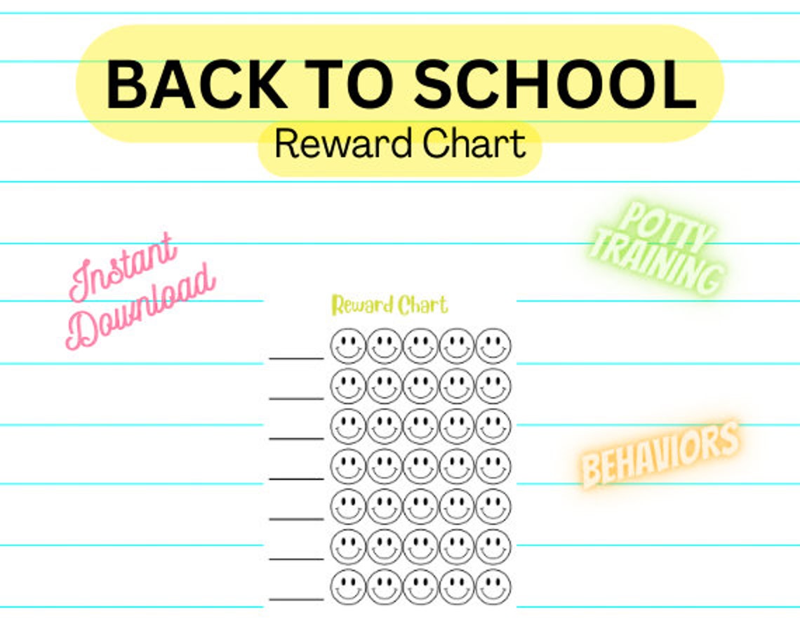 Back to School, Reward Chart, Preschool, Daycare, Elementary, Teacher ...