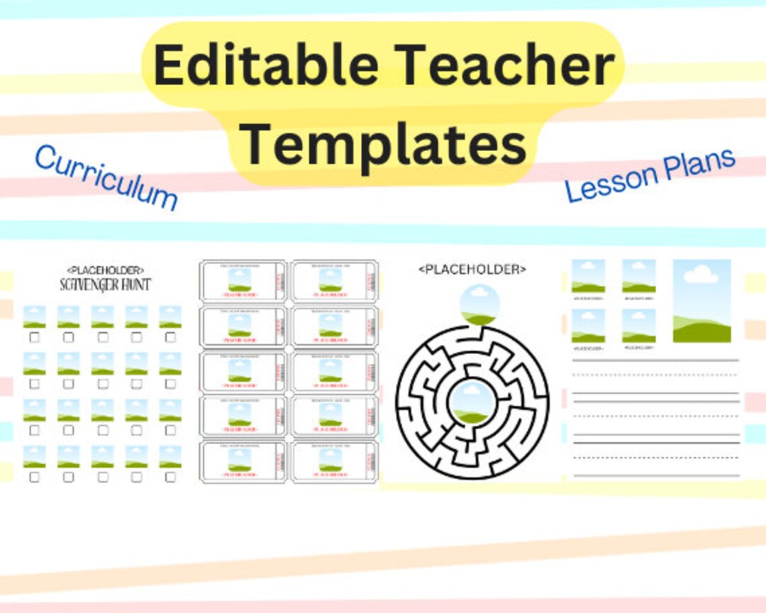 Editable Teacher Templates, Lesson Plans, Curriculum, Printables - Etsy