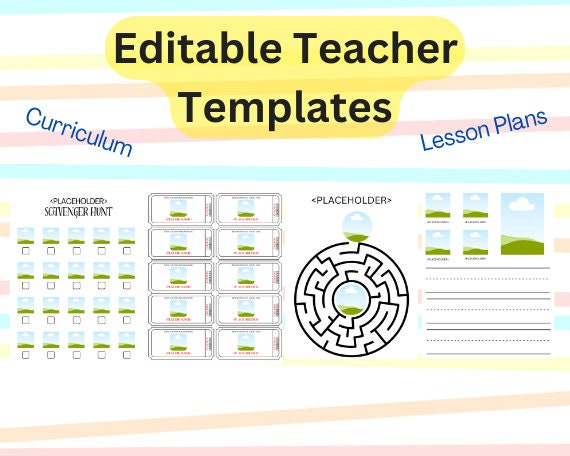 Editable Teacher Templates, Lesson Plans, Curriculum, Printables - Etsy