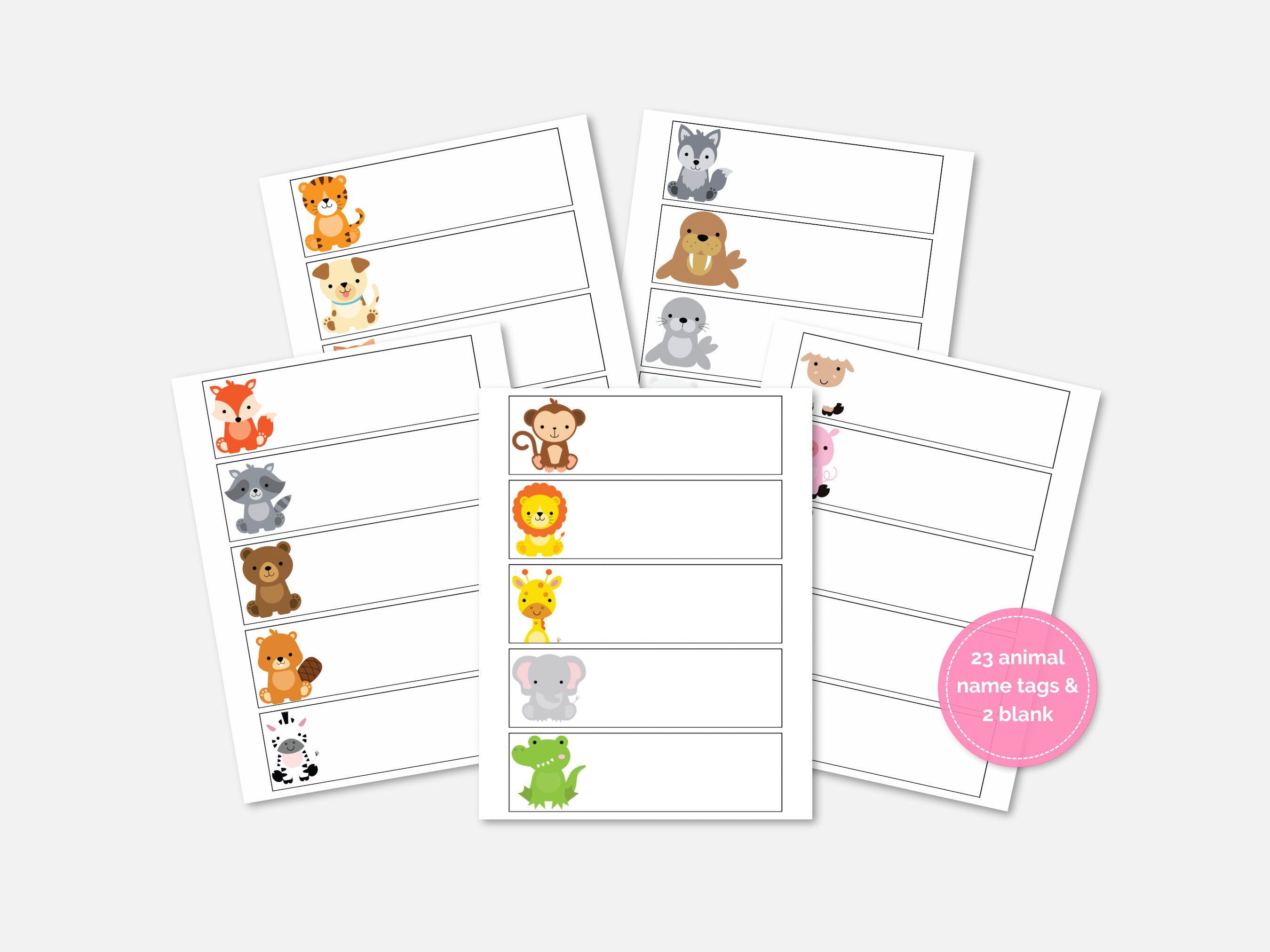 Classroom Name Tags, Animal Theme Name Tags, Name Tags for Babies, Name ...