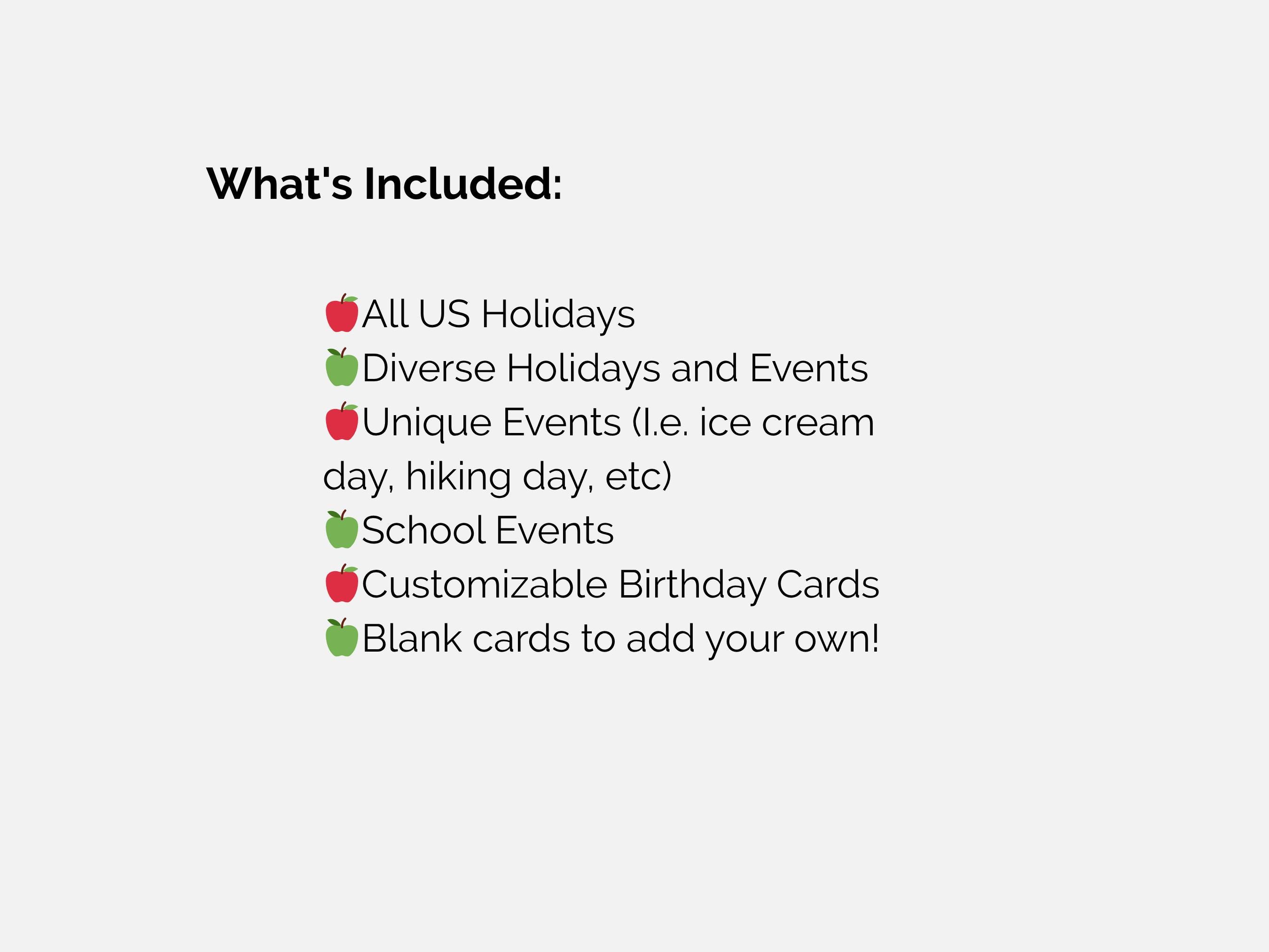 Classroom Calendar Cards, Calendar Holidays & Events, Pocket Chart ...