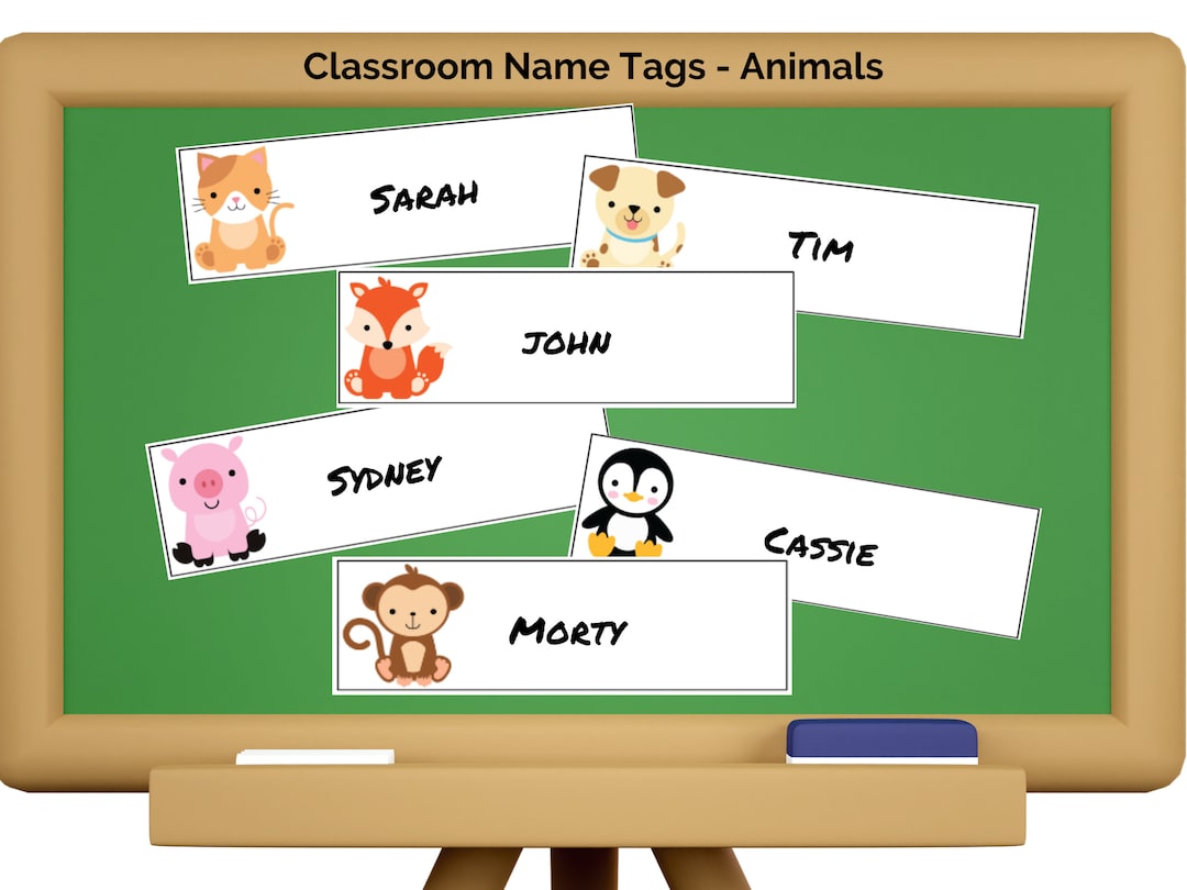 Classroom Name Tags, Animal Theme Name Tags, Name Tags for Babies, Name ...