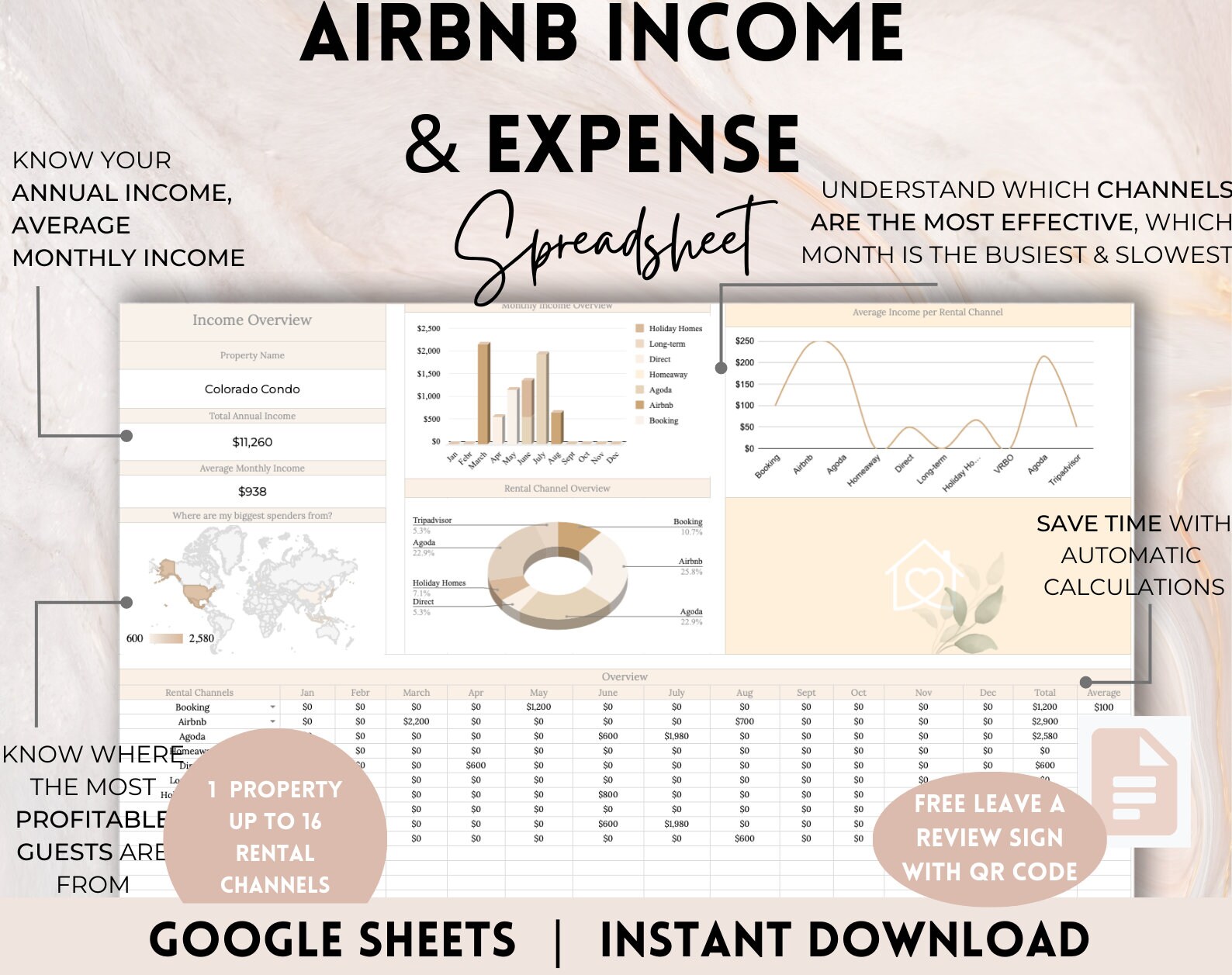 Airbnb Income & Expense Short Term Rental Profit Tracker Airbnb ...