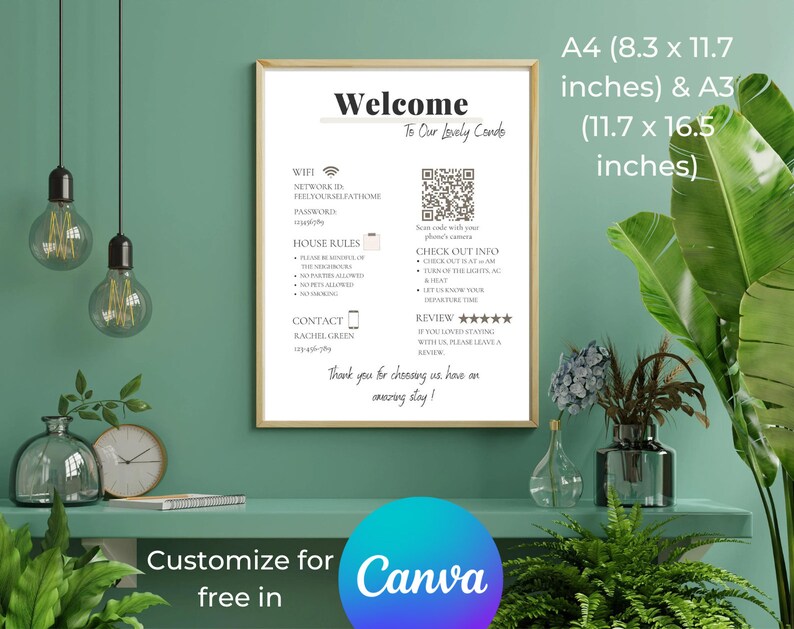 Editable Welcome Airbnb Wifi QR Code Sign Printable Editable - Etsy Editable Welcome Airbnb Wifi QR Code Sign Printable Editable - Etsy