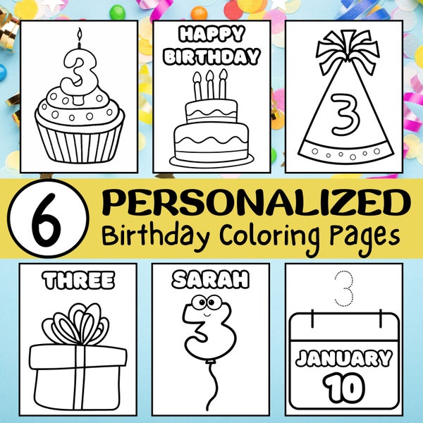 Birthday Coloring - Etsy