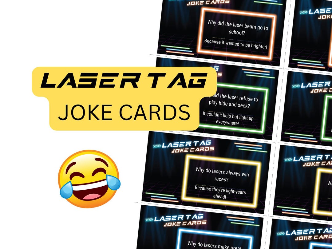 Laser Tag Birthday Party Invitation Joke Cards Add-on, Printable Joke ...