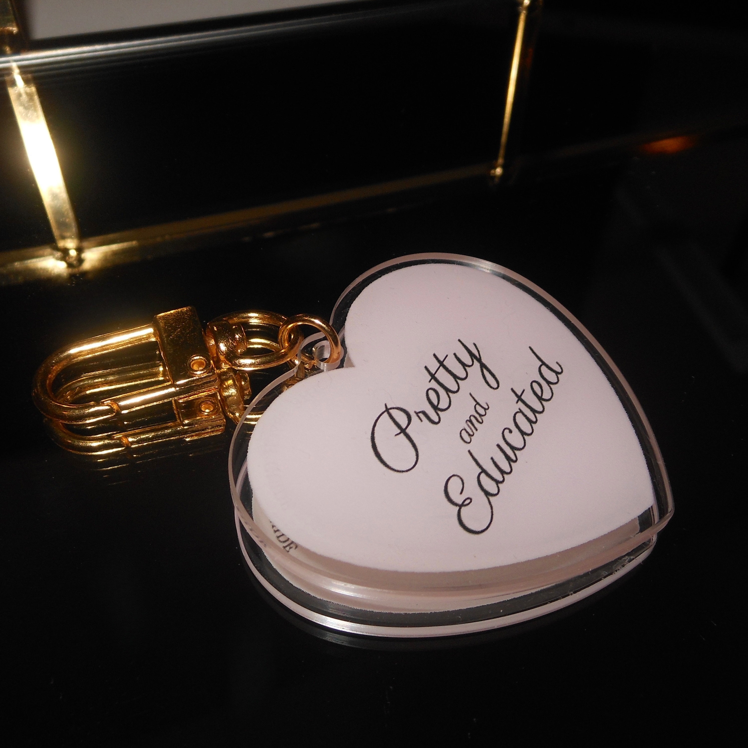 Pretty and Educated Baby Pink Keychain Pink Keychain Pink Aesthetic ...