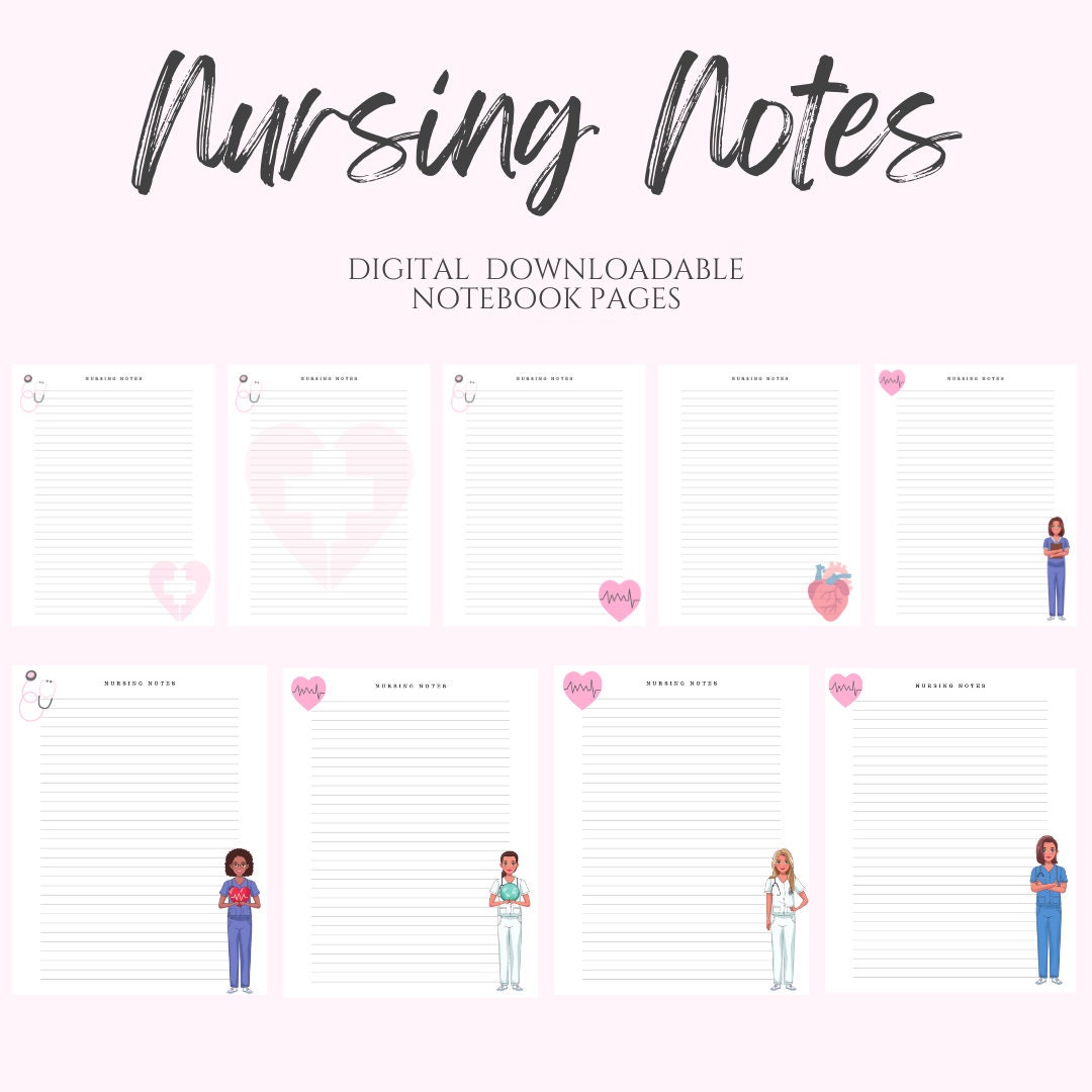 Digital Downloadable Nursing Notes - Notebook Pages - Nursing Notes ...